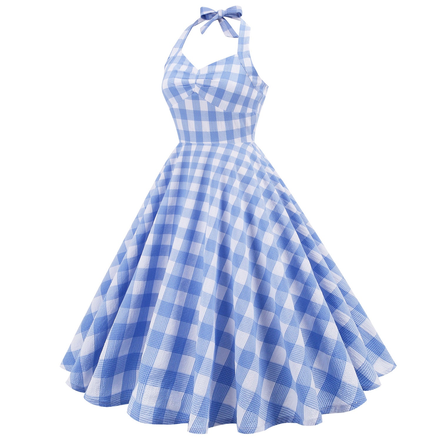 British Lattice Girdle Large Swing Mid-length Dress Dresses – Wshirt